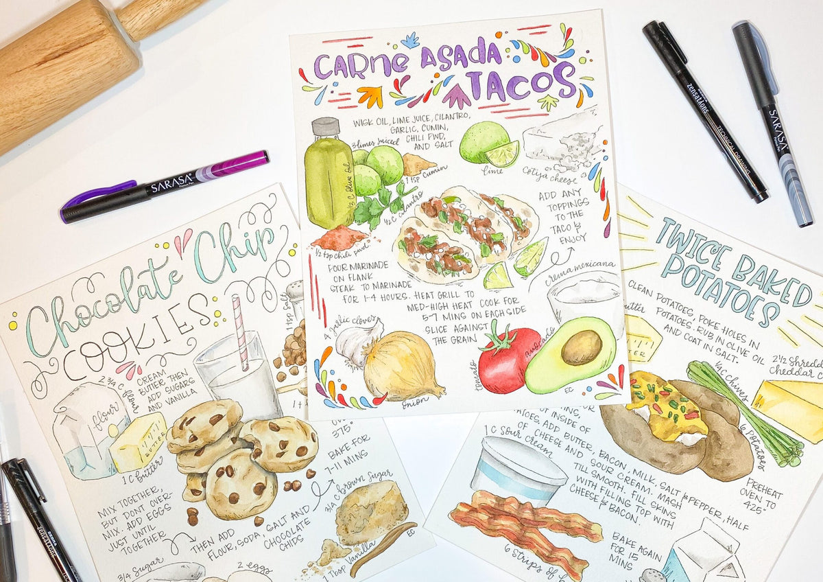 3 Delicious and Beautiful Recipe Art Illustrations – Zebra Pen