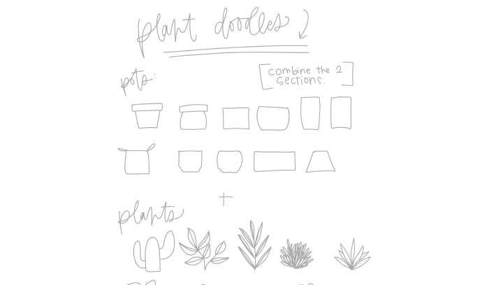Plant Doodle Template – Zebra Pen