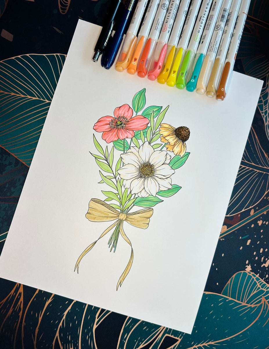 Drawing Flower Bouquets with Zebra MILDLINER™ – Zebra Pen