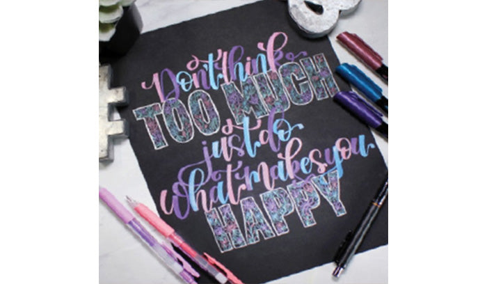 Metallic Lettering on Black Paper – Zebra Pen