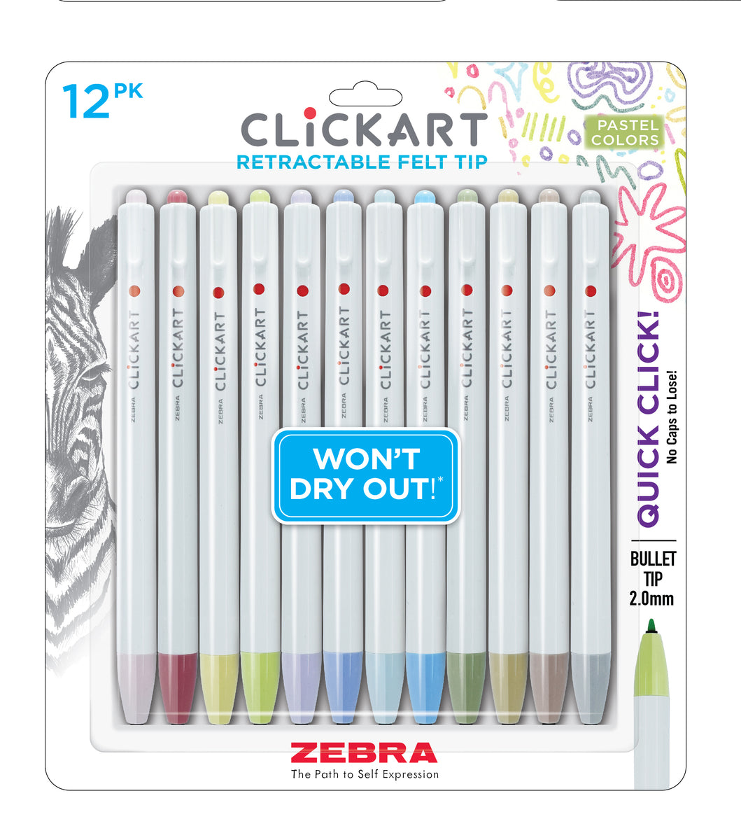 CLiCKART Retractable Felt Tip Marker | Zebra Pen