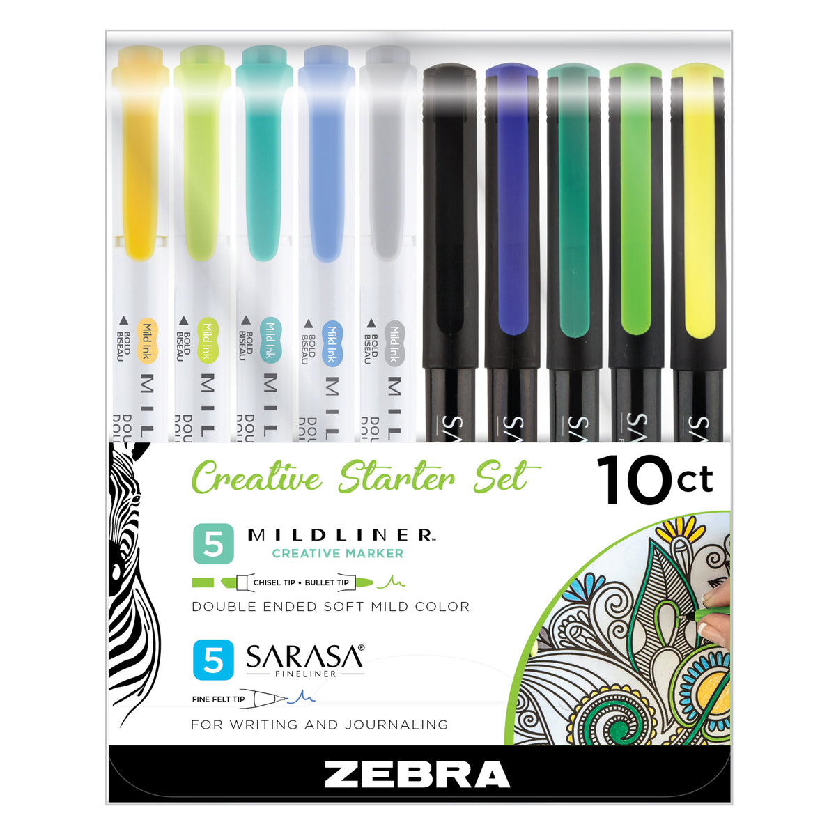 MILDLINER & Fineliner Creative Starter Set Assorted 10pk – Zebra Pen