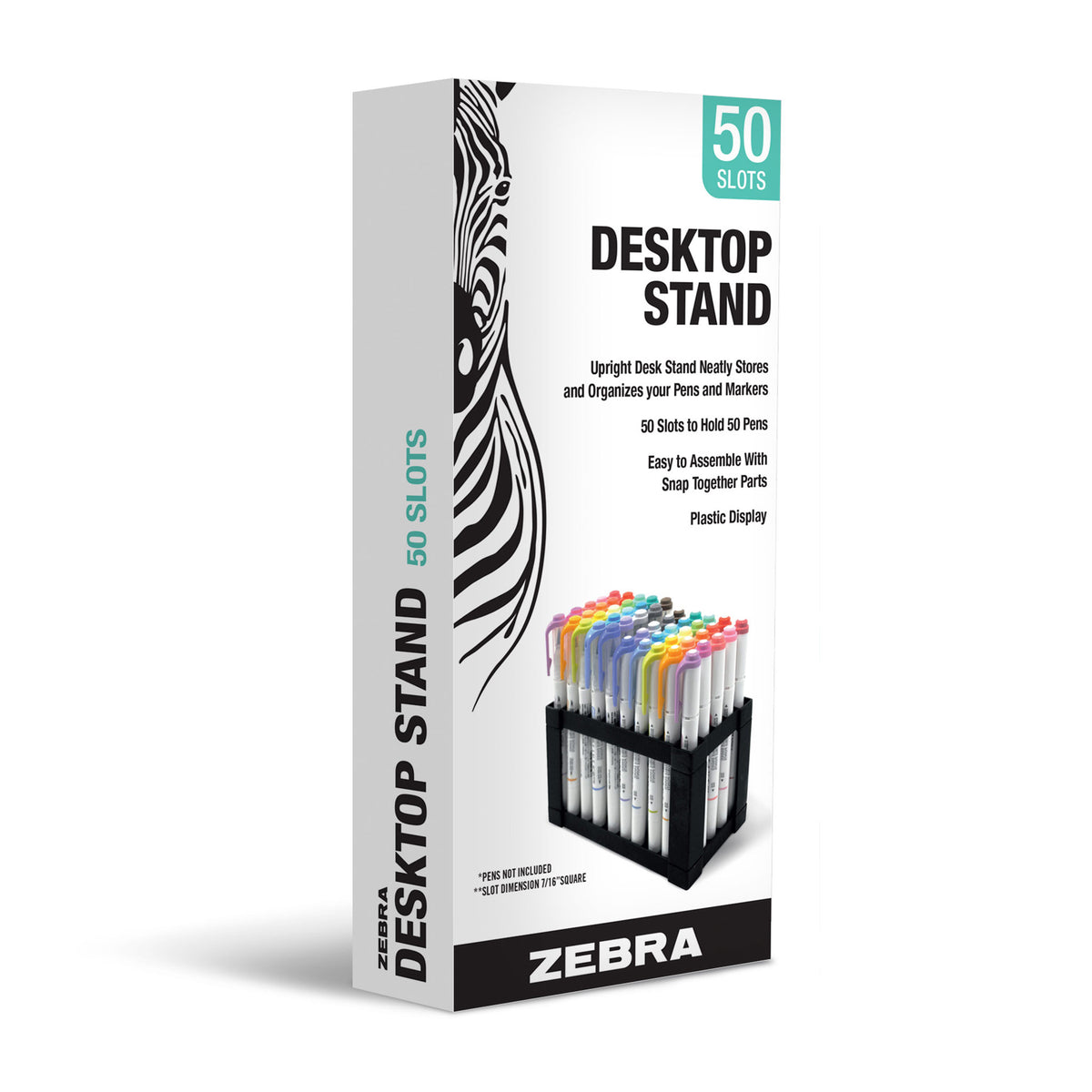 Desktop Stand with 50 Pen/Marker Slots | Zebra Pen